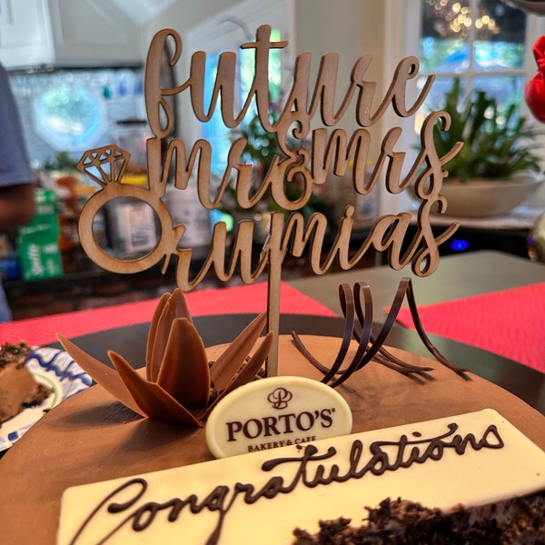 Custom Cake Topper, Future Mrs Cake Topper, Bridal Shower, Miss to Mrs ...