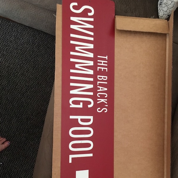 Swimming Pool Arrow Sign, Personalized Family Name Sign, Custom Summer ...