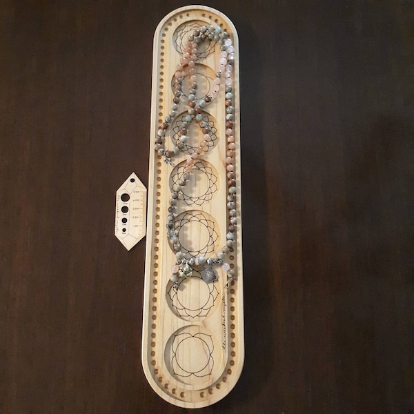 Solid Wood Chakra Mala-making Board - Counts 108 Beads FOR You! - Etsy