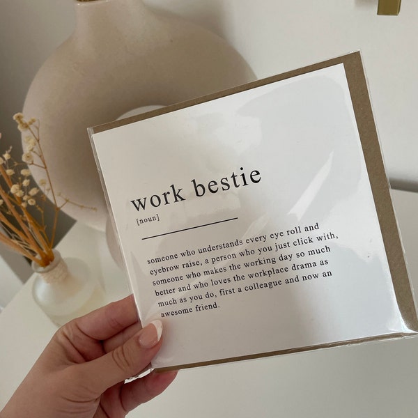 Work Bestie Definition Card | Work Bestie Card | Work Bestie Birthday ...
