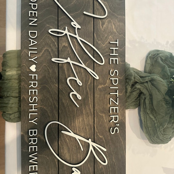 Pallet Sign - Coffee Bar Sign - Custom Wood Sign - 3D Sign ...
