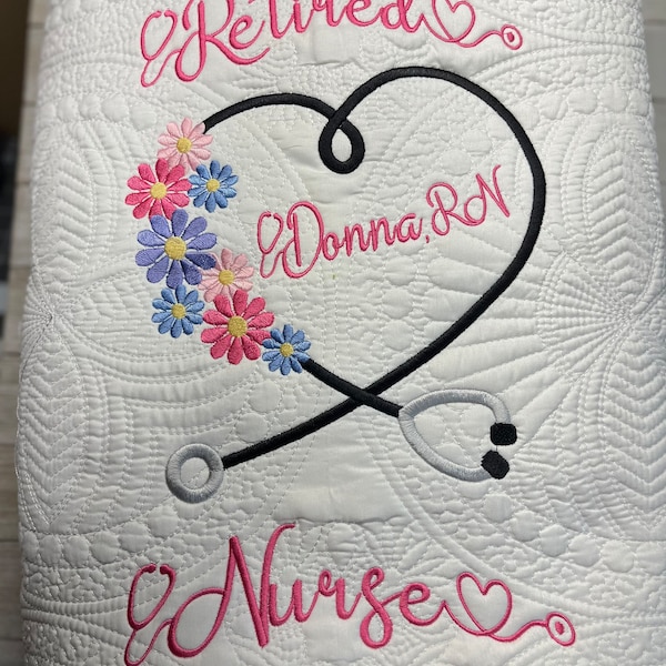 Nursing #1 Embroidery Font 1" 1.25" 1.5" 2" 2.5" Formats: Bx Dst Exp ...