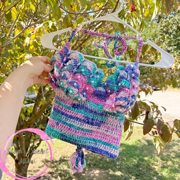 Mermaid Crochet Top PDF PATTERN ALL Sizes + Video | Crochet Bralette ...