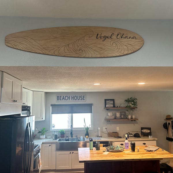 Handcrafted Wooden Wave & Surfer Arch Boho Coastal Art for Your Home ...