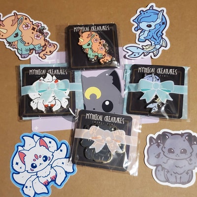 Mythical Cryptid Creature Kitsune Hard Enamel Pin - Etsy