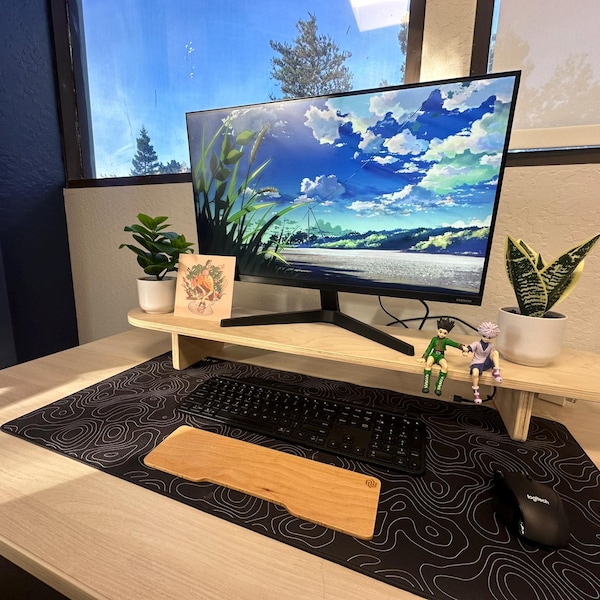 Oval Wood Monitor Stand. Wooden Monitor Stand. Laptop Stand. Monitor ...