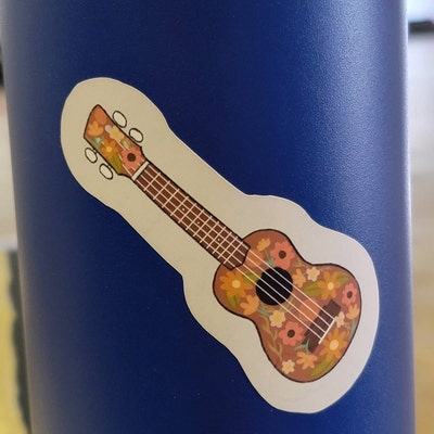 Bass Guitar Floral Sticker/aesthetic Stickers/floral Stickers ...
