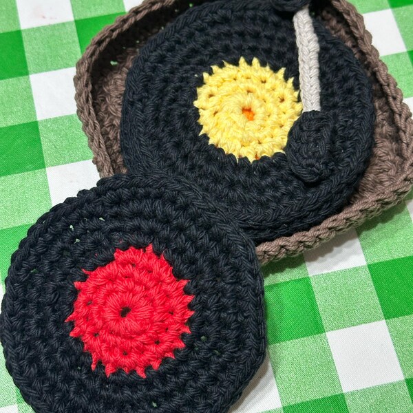 Record Set Crochet Pattern for Record Coasters Easy Crochet Pattern for ...