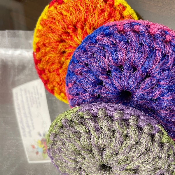 Crochet Nylon Dish Scrubbies - Set of 8 - Pastel Collection - Pot ...