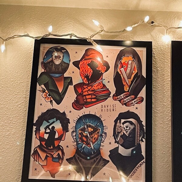 Horror No-face Tattoo Flash Art Print - Etsy