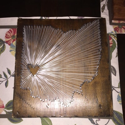 Ohio String Art, Ohio Decor, State String Art, Ohio Nail Art, Ohio Map ...