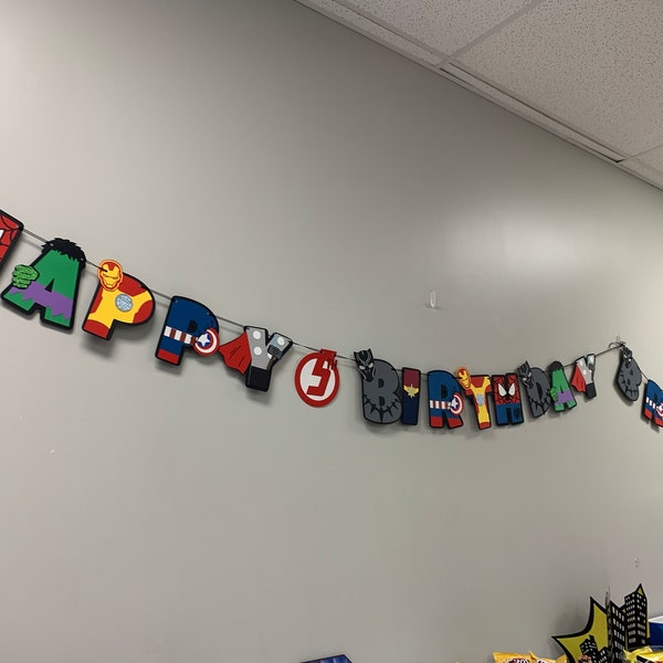 Superhero Birthday Banner, Superhero Party, Superhero Birthday, Kids ...