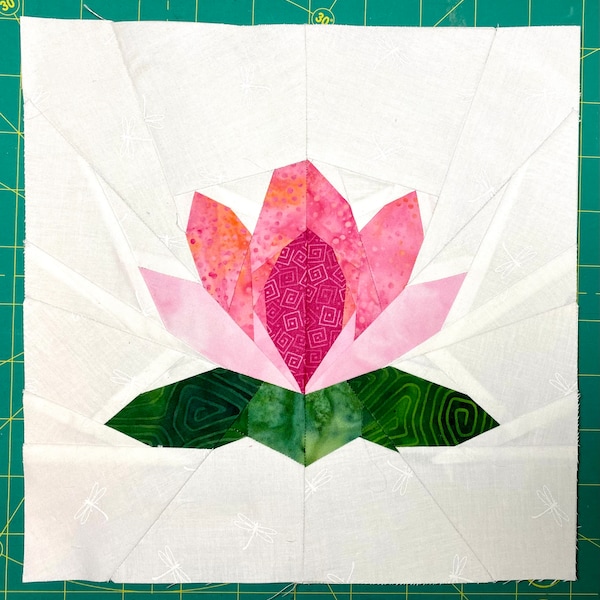Lotus Flower Quilt Block Pattern: Auspicious Symbols (PDF Download) - Etsy