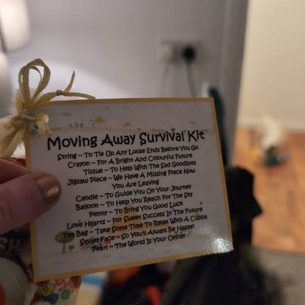 Moving Away Survival Kit ~ Fun Novelty Gift | Good Luck | Goodbye Gift ...