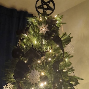 Pentagram Tree Topper Pentacle Reversible Gothic Holiday Home Decor 3D ...
