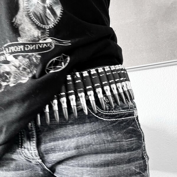 Bullet Belt,punk Belt,gothic Belt,heavy Metal Bullet Belt,punk Fashion ...