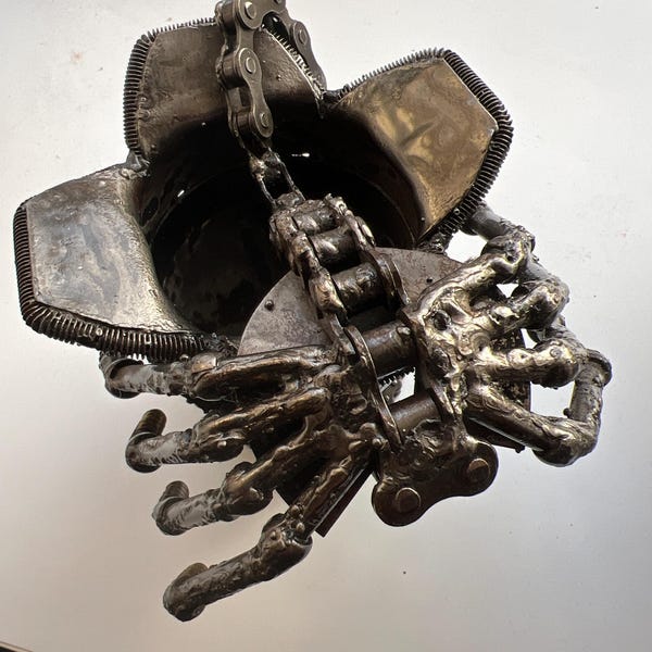 Excavator Scrap Metal Sculpture, Backhoe Tractor Loader Scrap Metal ...