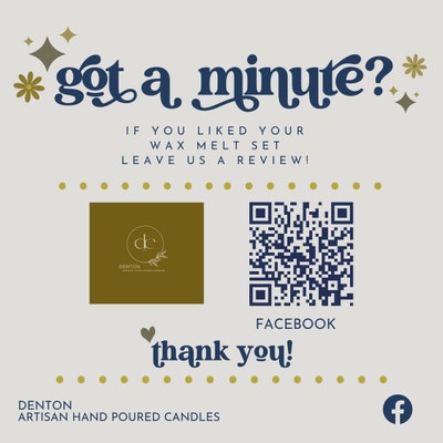 Editable Review Card Template, QR Code Card, Package Insert Card ...