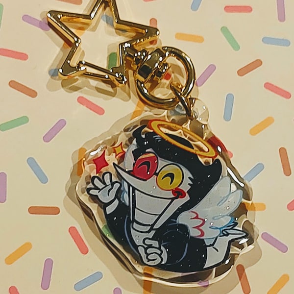 Spamton Deltarune Angel Glitter Keychain - Epoxy Charm 1.5in. - Etsy Canada