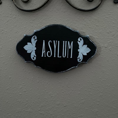 Asylum Gothic Wall Decor, Asylum Sign, Gothic Home Decor, Halloween ...