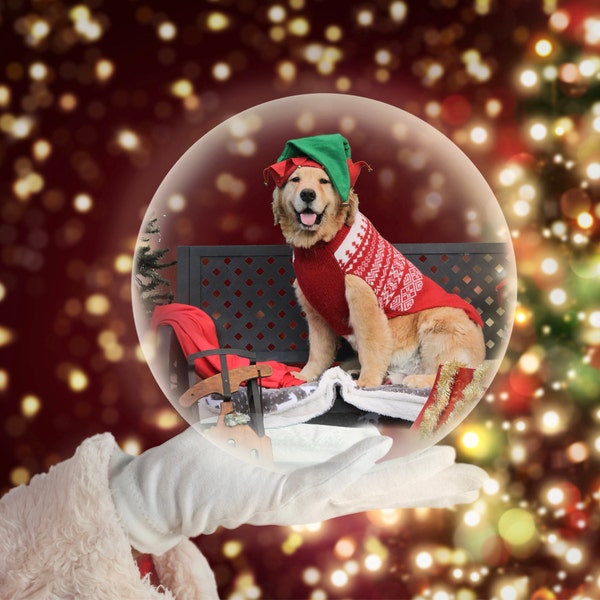 Christmas Snow Globe Background Composite, Fantasy Holidays Digital ...