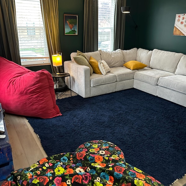 Moroccan Cobalt Blue Rug - Moroccan Solid Rug - Beni Ourain Rug ...