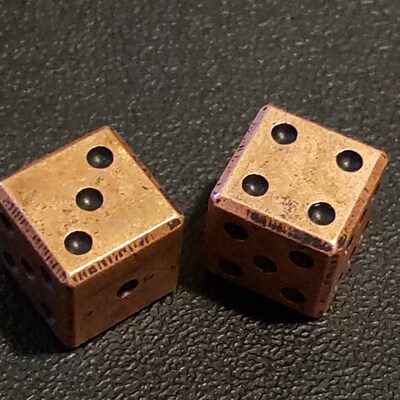Pair of Solid Brass Dice - Etsy