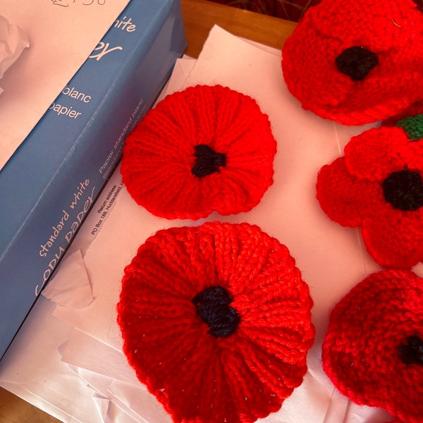 Remembrance POPPY Knitting Pattern - Easy Knit Beginner DK Flower PDF ...