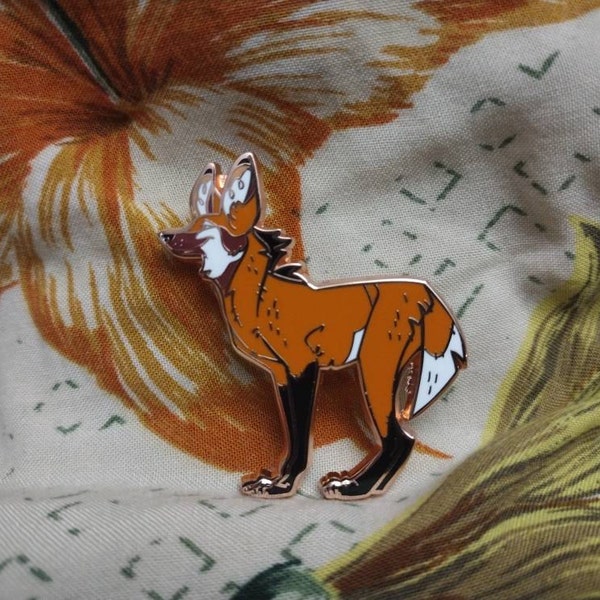 Big and Wild Dogs: Maned Wolf Rose Gold Hard Enamel Pin 1.75" - Etsy