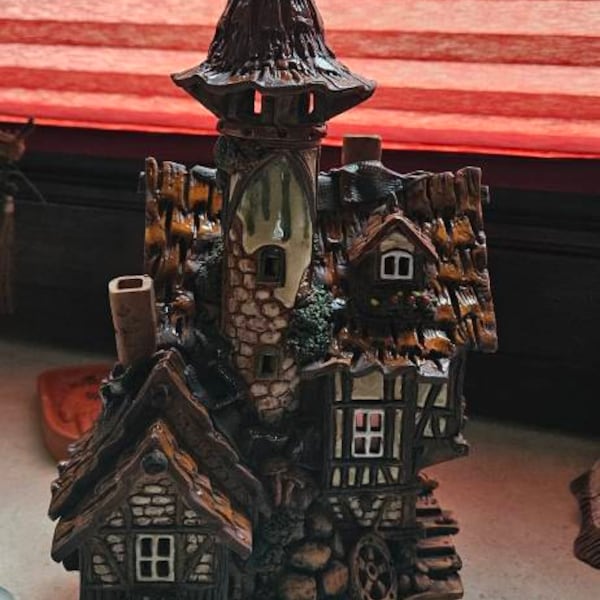 Ceramic House Tealight Candle Holder Incense Burner Home Decoration ...