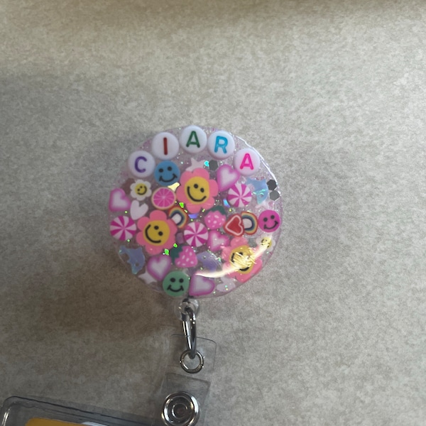 Sparkle Badge Reel, Flower Power Sparkle Badge Reel, Nurse Badge Reel ...