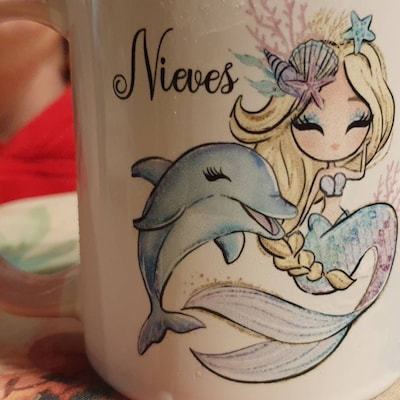 Mermaid Tail Coffee Mug, Mermaid Tail Green, Personalized Mermaid Mug ...