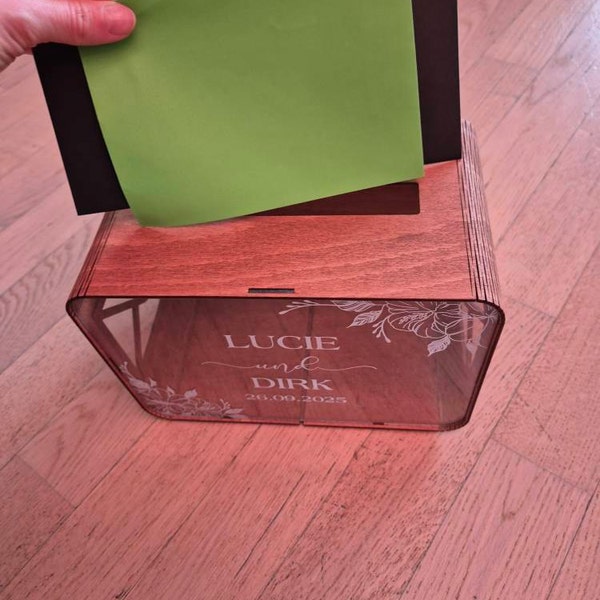 Crafted Memories, Personalized Wood and Acrylic Card Box for Your ...