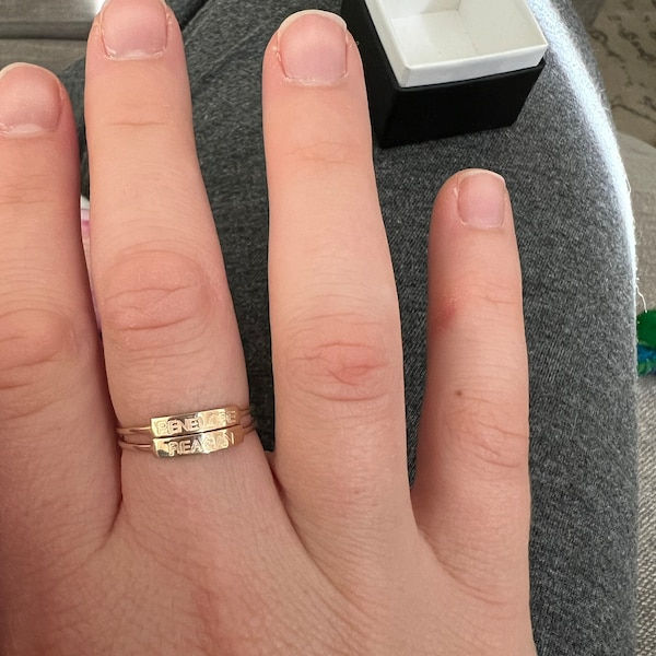 Nameplate Ring ~ 14K Solid YELLOW Gold • Personalized Real Gold Ring ...