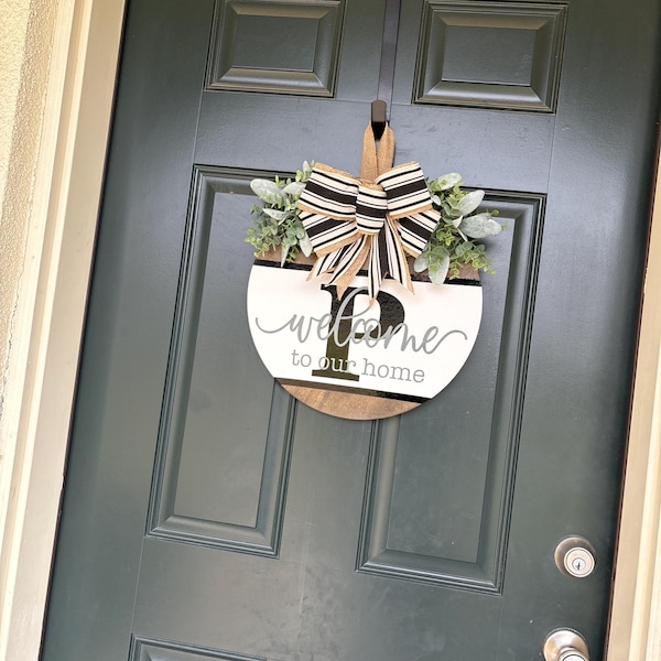 Front Door Decor Welcome to Our Home Year Round Wreath Front Door ...