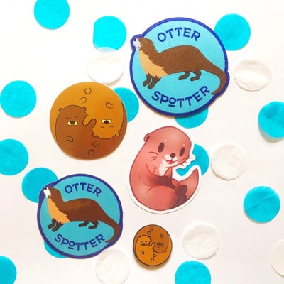 Otter Spotter Patch Iron on Cute Otter Patch - Etsy