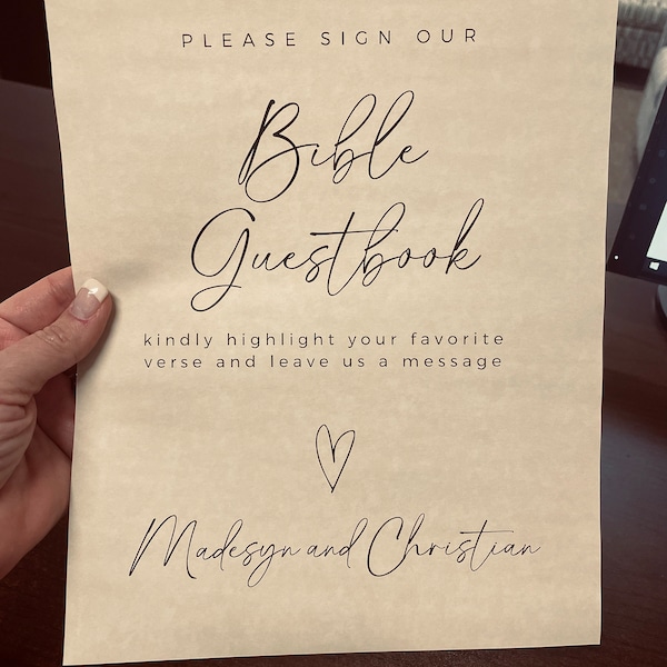 Minimalist Bible Guest Book Sign, Bible Verse Sign, Guest Book Sign ...