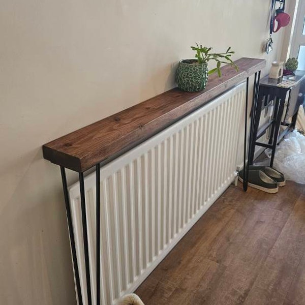 Rustic Narrow Console Table | Wooden Console Table | Radiator Shelf ...