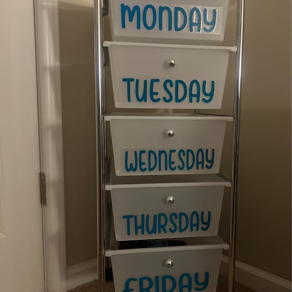 Days of the Week Decals, Days of the Week Stickers, Weekday Decals ...