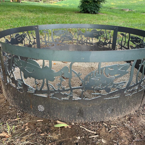 Personalized Retro Camper Fire Pit Ring, 12" Tall, Heavy Duty, Camping ...