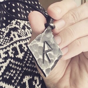 Forged Iron Raido Rad Rune Viking Amulet Runic Nordic Pendant Talisman ...
