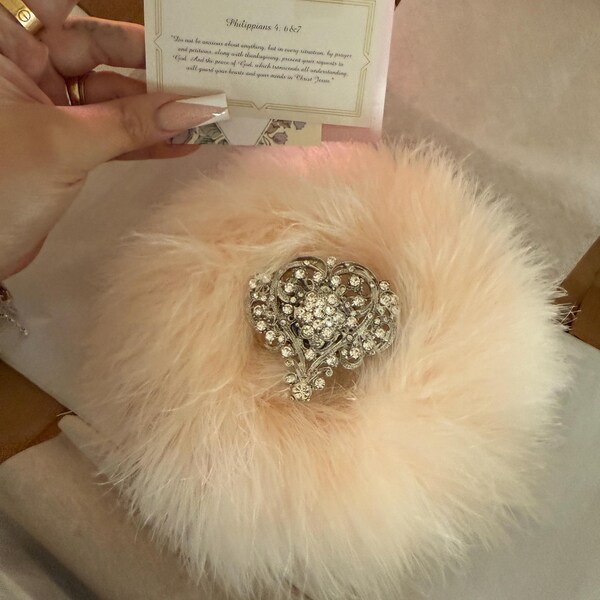 Dusty Baby Pink Body Dusting Powder Puff ~ Crystal Handle - Etsy