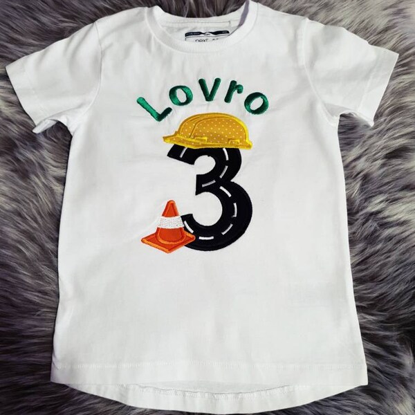 Number 3 Construction Digital Applique Embroidery File in 4x4 5x7. - Etsy