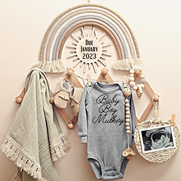 Rainbow Baby Announcement, Pregnancy Announcement Digital, Boho ...