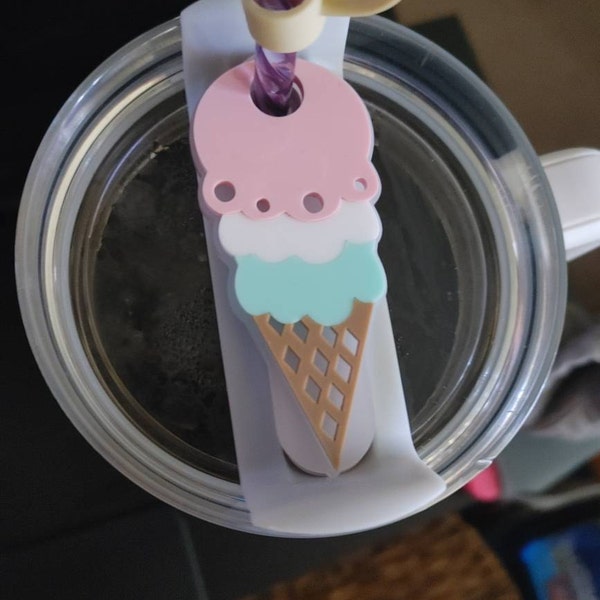40oz Ice Cream Stanley Lid Name Plate, Ice Cream Stanley Name Plate ...
