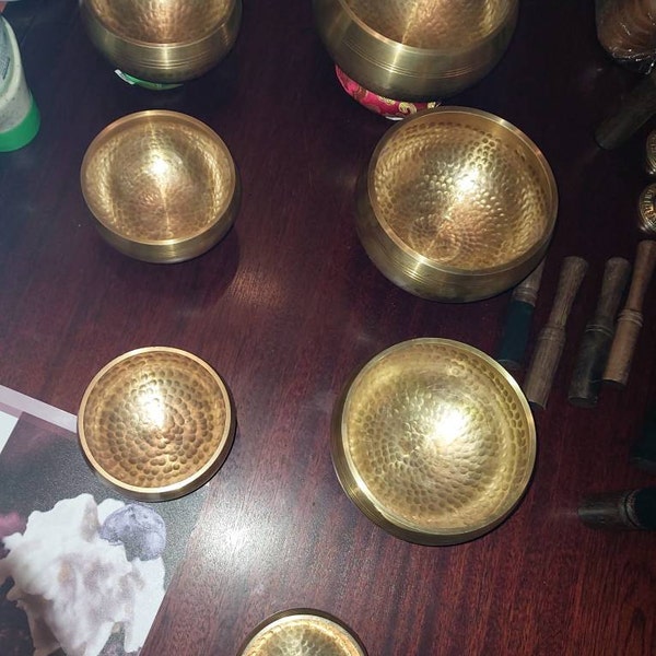 Hand Beaten Singing Bowl Set of 7 - Seven Tibetan Singing With Mallet ...