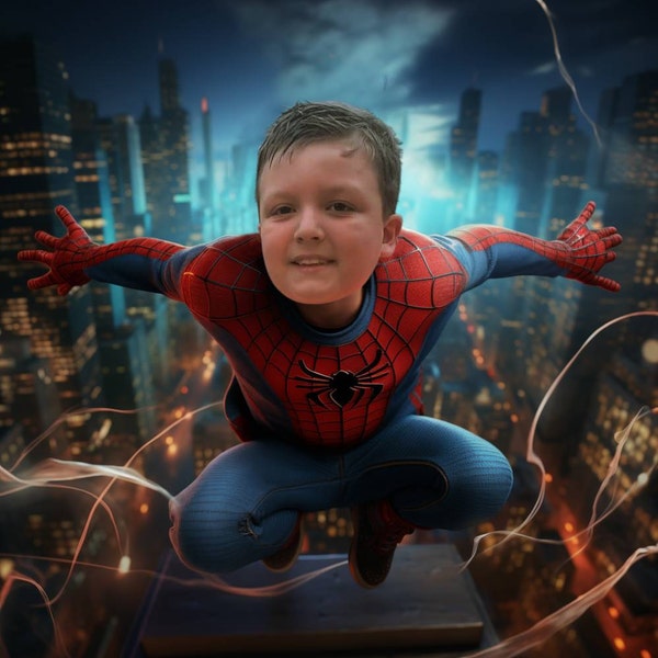 Personalized Spider-man Portrait, Custom Portrait From Photo, Spiderman ...