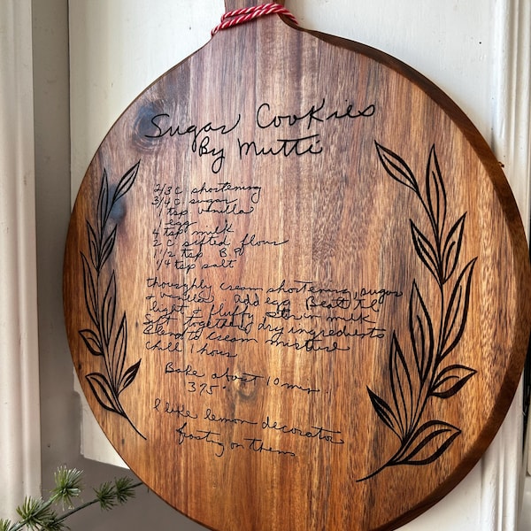 Custom Engraved Acacia Wood Recipe Cutting Board - 12" - Personalize ...