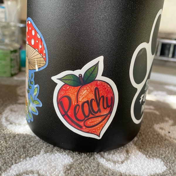 Peach Sticker | Fruit Stickers | Peachy Sticker | Stickers for ...