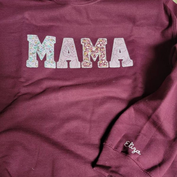 Mama Embroidered Baby Outfit Memory Applique Sweatshirt | Simple Mama ...